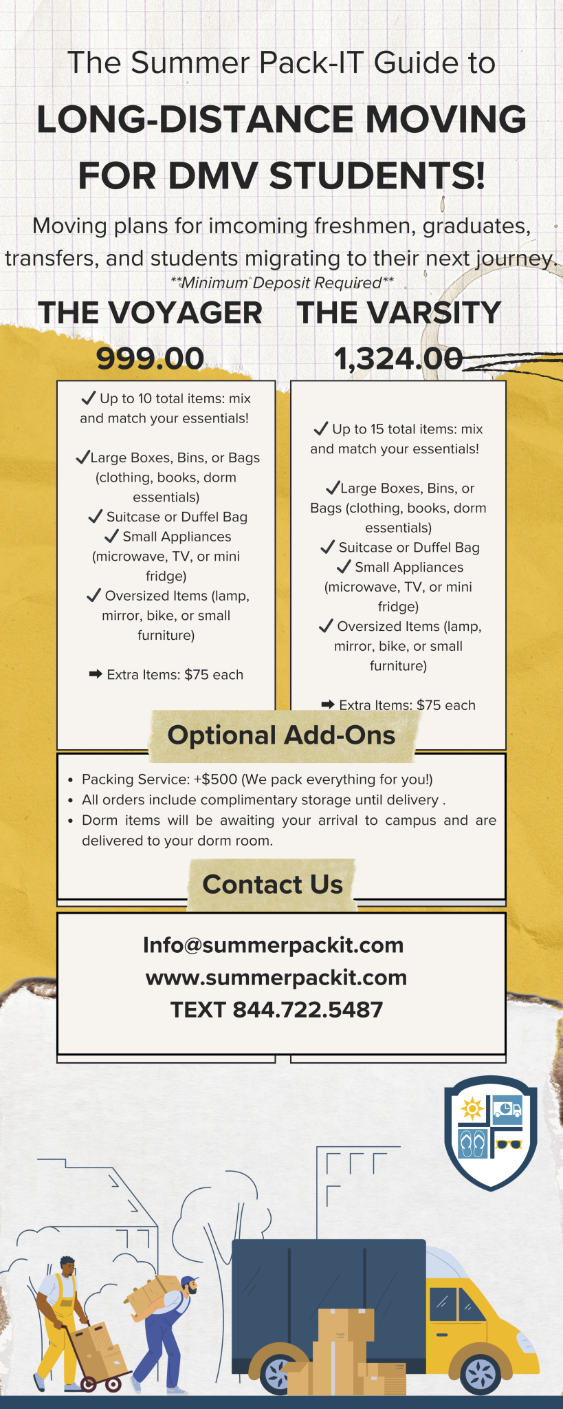 About Summer Pack-It - DMV SpelHouse New Student Send-Off